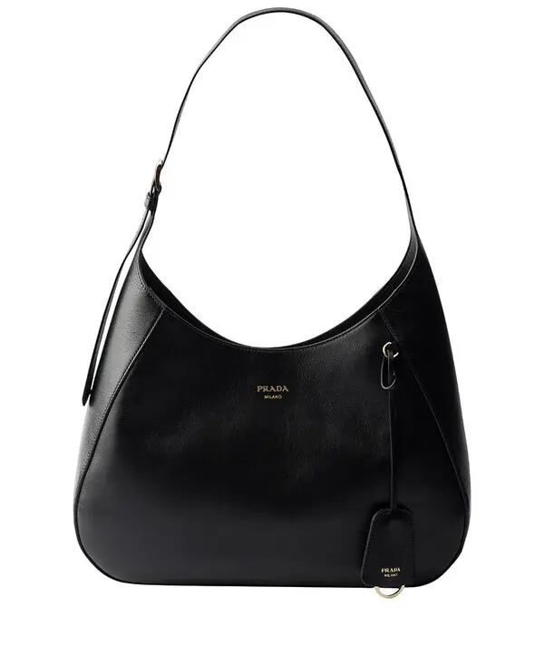 Prada Boogie Large Leather Bag - Black