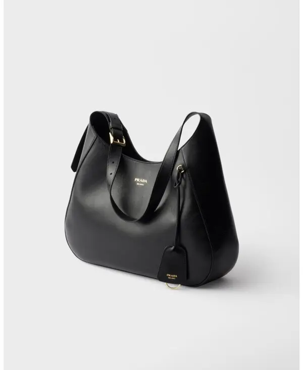 Prada Boogie Large Leather Bag - Black