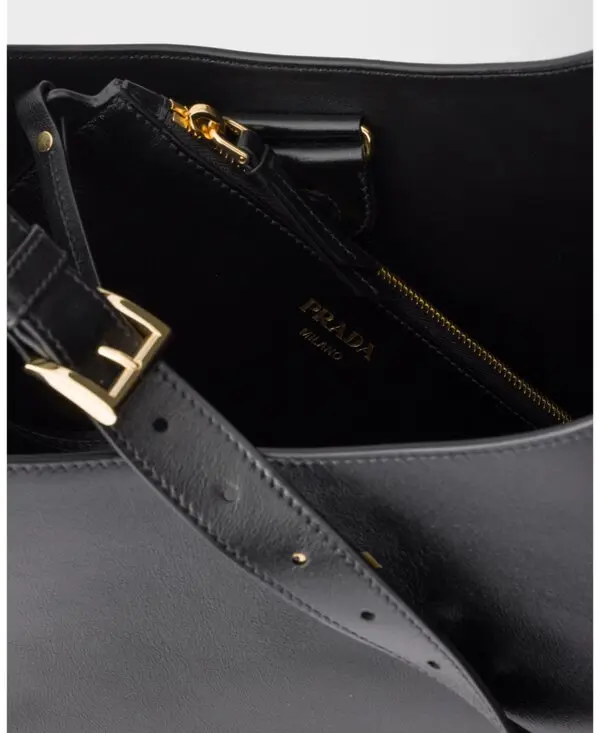 Prada Boogie Large Leather Bag - Black