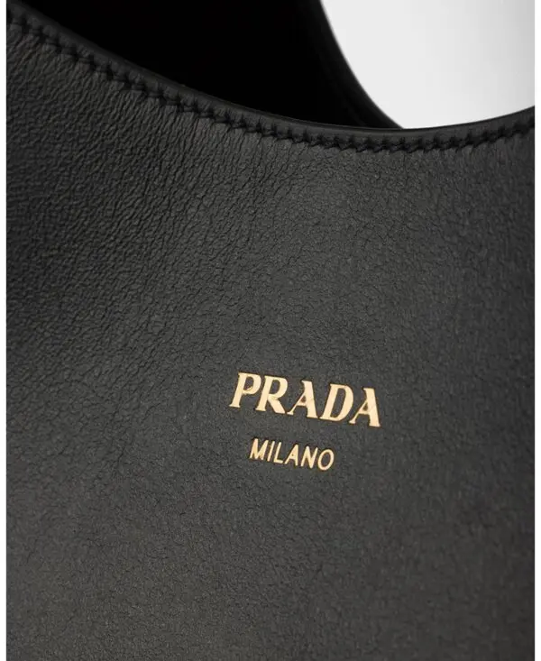 Prada Boogie Large Leather Bag - Black