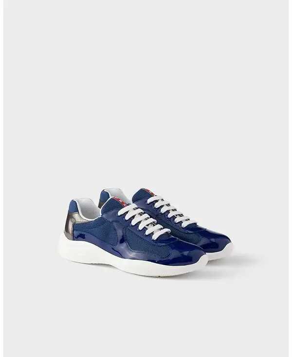 Prada Patent Leather And Technical Fabric America's Cup Sneakers