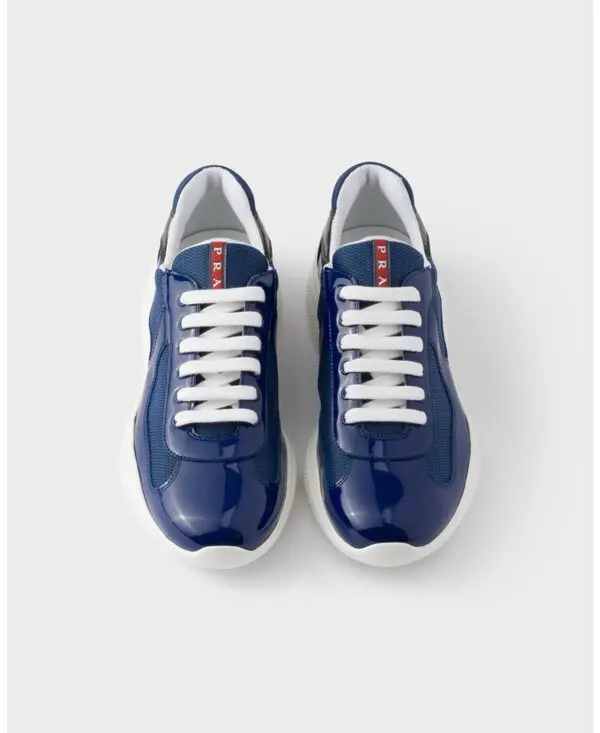 Prada Patent Leather And Technical Fabric America's Cup Sneakers