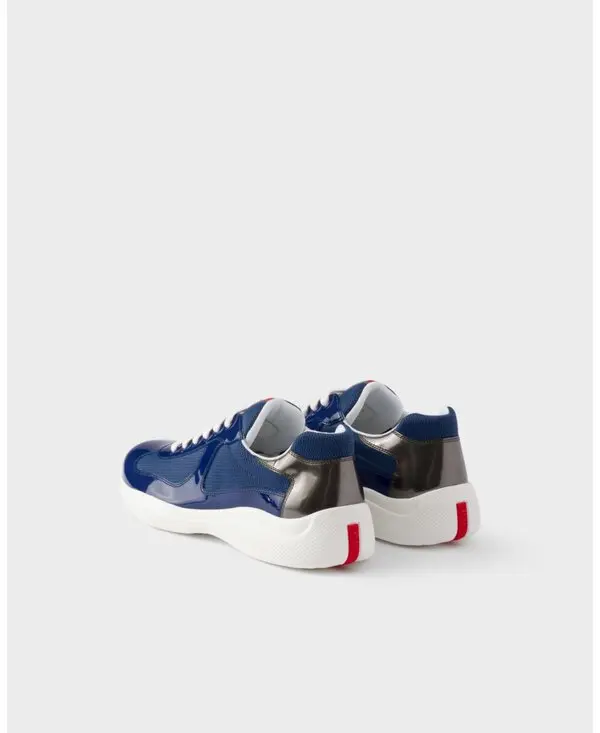 Prada Patent Leather And Technical Fabric America's Cup Sneakers