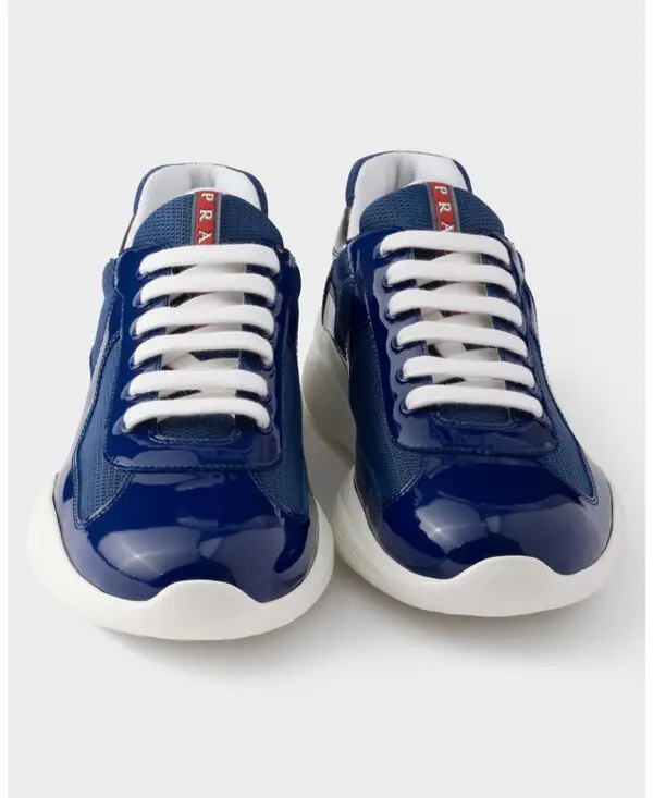 Prada Patent Leather And Technical Fabric America's Cup Sneakers