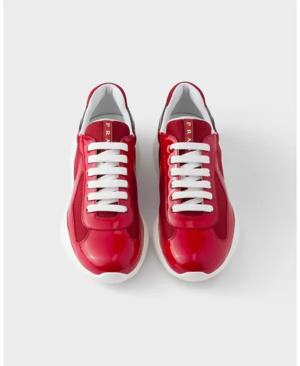 Prada Patent Leather And Technical Fabric America's Cup Sneakers