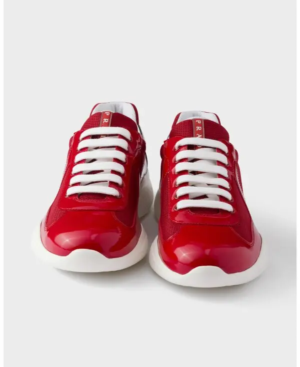 Prada Patent Leather And Technical Fabric America's Cup Sneakers