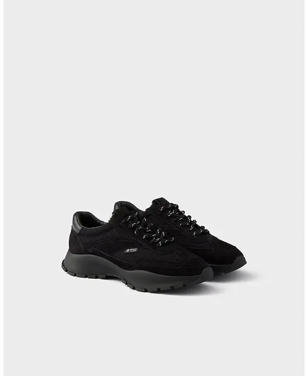 Prada Mesh Fabric And Suede Sneakers