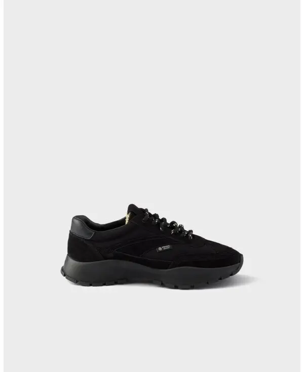 Prada Mesh Fabric And Suede Sneakers