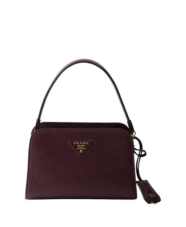 Prada Leather Mini Handbag - Burgundy