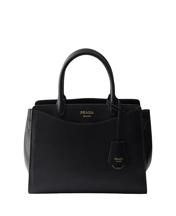 Prada Prelude Medium Leather Handbag - Black