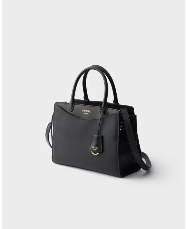 Prada Prelude Medium Leather Handbag - Black