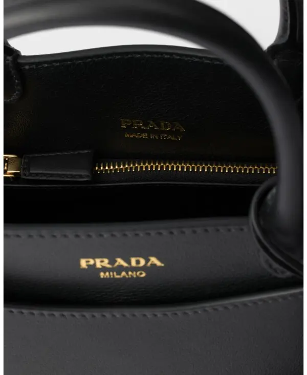 Prada Prelude Medium Leather Handbag - Black