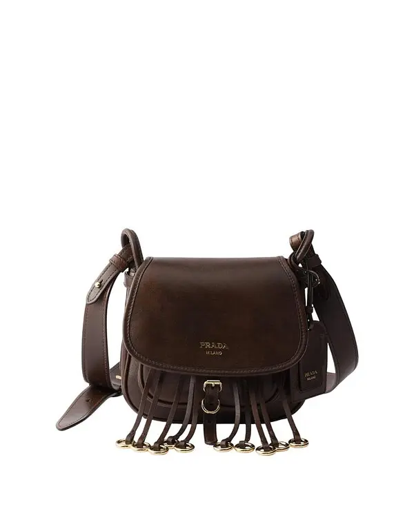 Prada Corsaire Aged Leather Mini Shoulder Bag - Brown