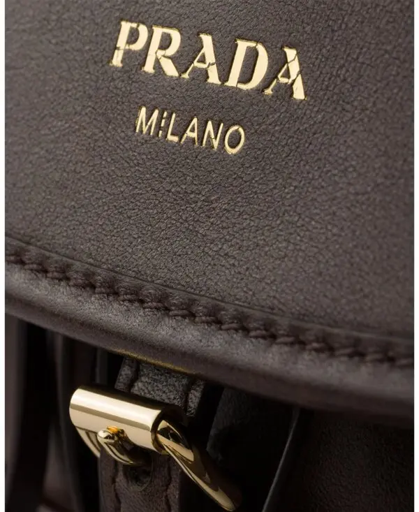 Prada Corsaire Aged Leather Mini Shoulder Bag - Brown