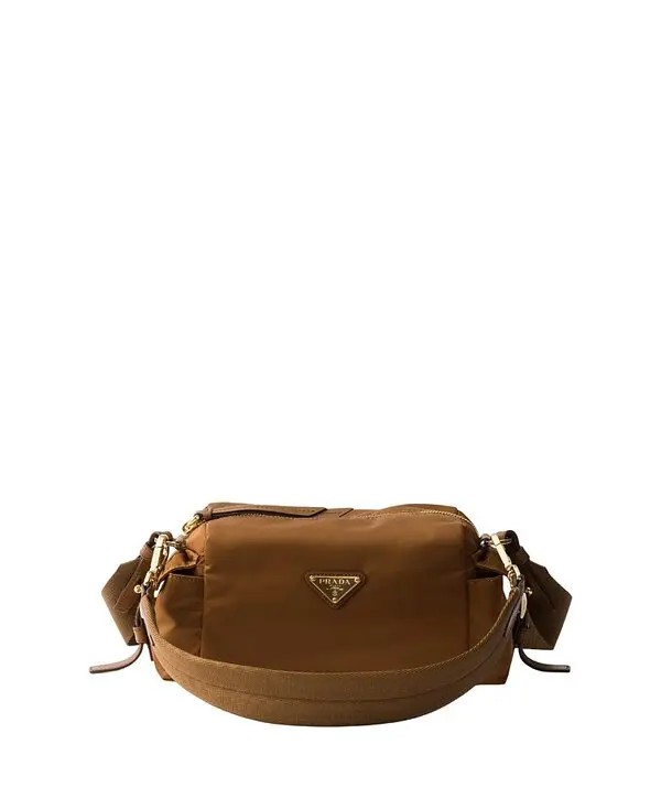 Prada Explore Small Re-nylon And Leather Shoulder Bag - Brown