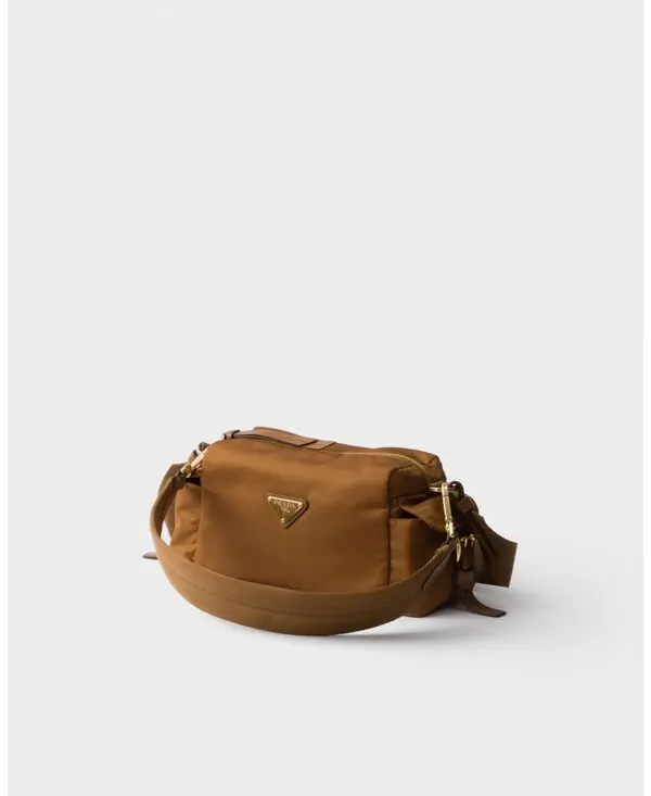 Prada Explore Small Re-nylon And Leather Shoulder Bag - Brown