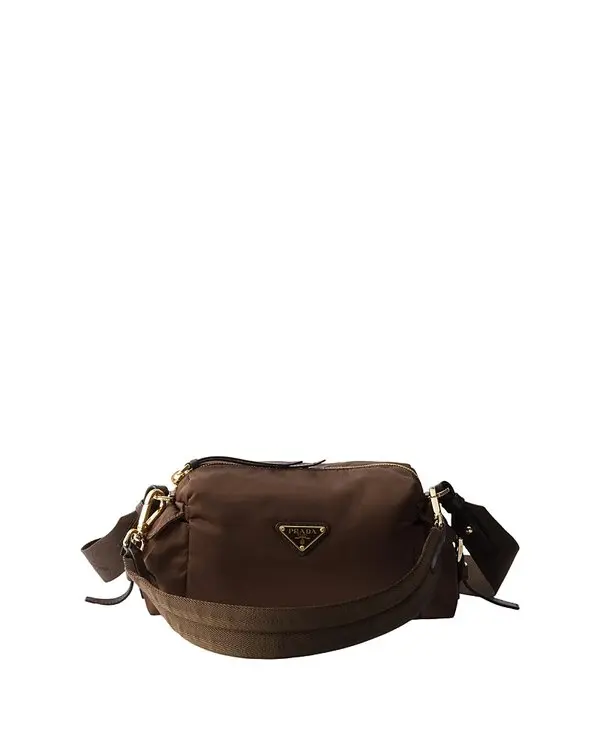 Prada Explore Small Re-nylon And Leather Shoulder Bag - Dark Brown