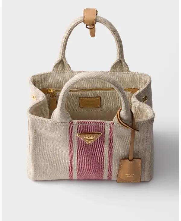 Prada Jardiniere Small Cotton Canvas Bag