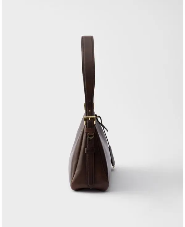 Prada Aimee Medium Leather Shoulder Bag - Brown