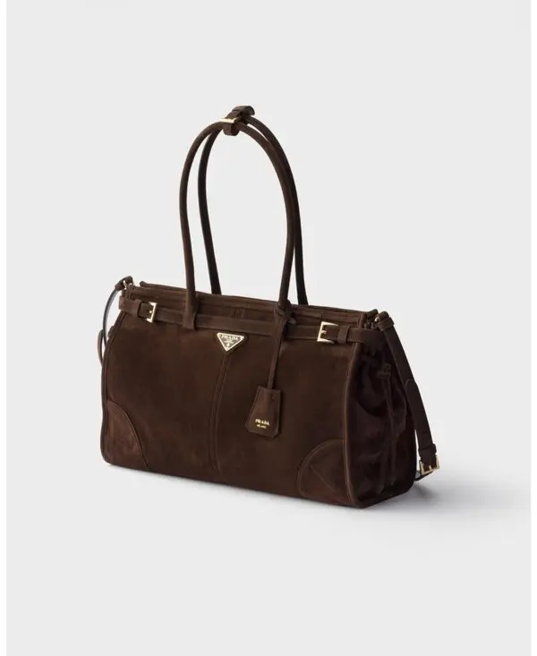 Prada Bonnie Large Suede Handbag