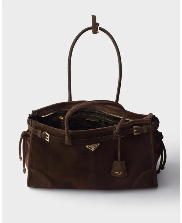 Prada Bonnie Large Suede Handbag