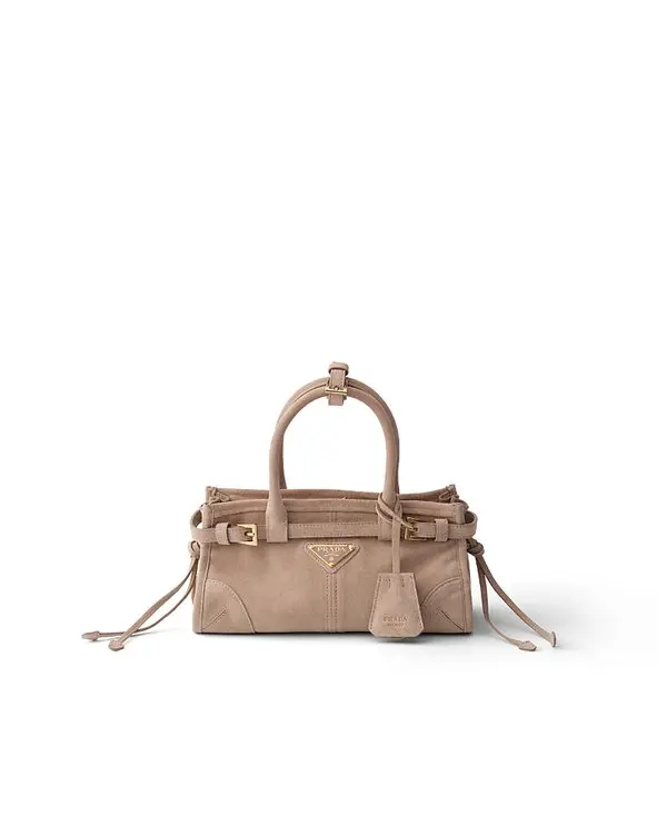 Prada Bonnie Suede Mini Handbag - Powder