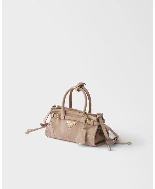 Prada Bonnie Suede Mini Handbag - Powder