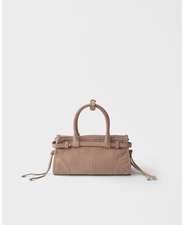 Prada Bonnie Suede Mini Handbag - Powder