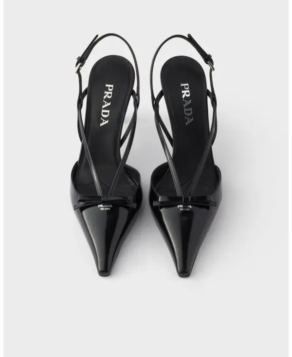 Prada Brushed Leather Slingback Pumps