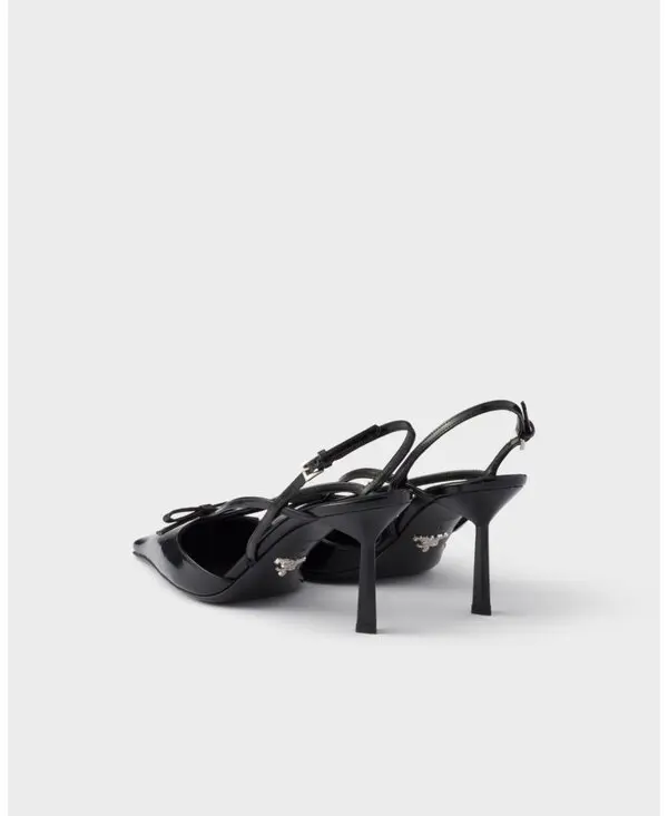 Prada Brushed Leather Slingback Pumps