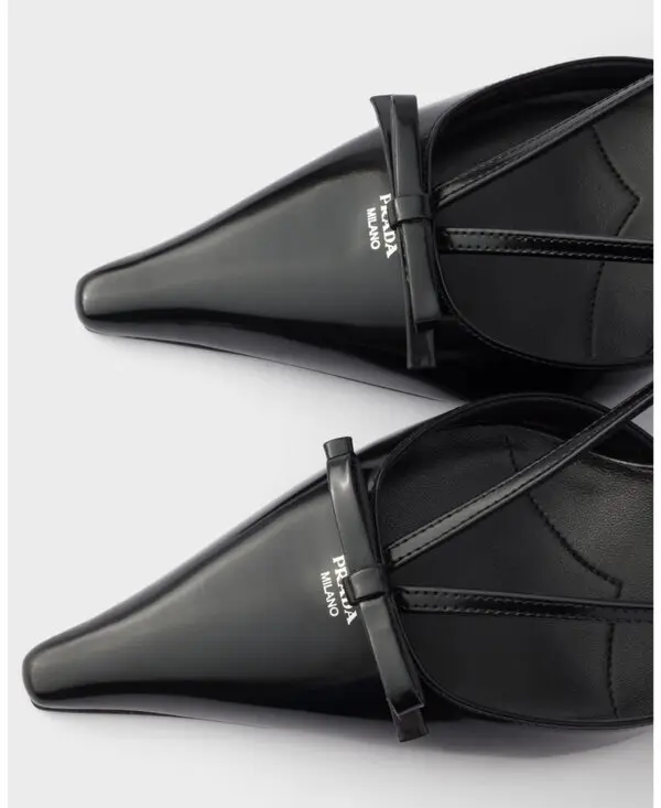 Prada Brushed Leather Slingback Pumps