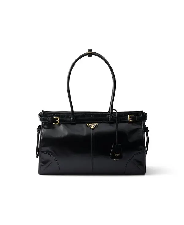 Prada Bonnie Large Leather Handbag - Black