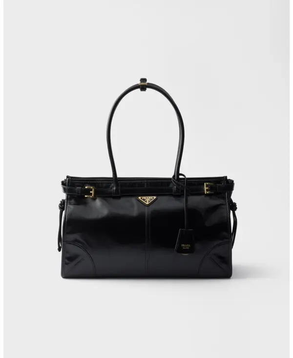 Prada Bonnie Large Leather Handbag - Black