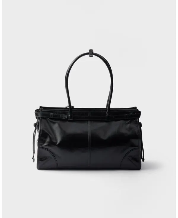 Prada Bonnie Large Leather Handbag - Black