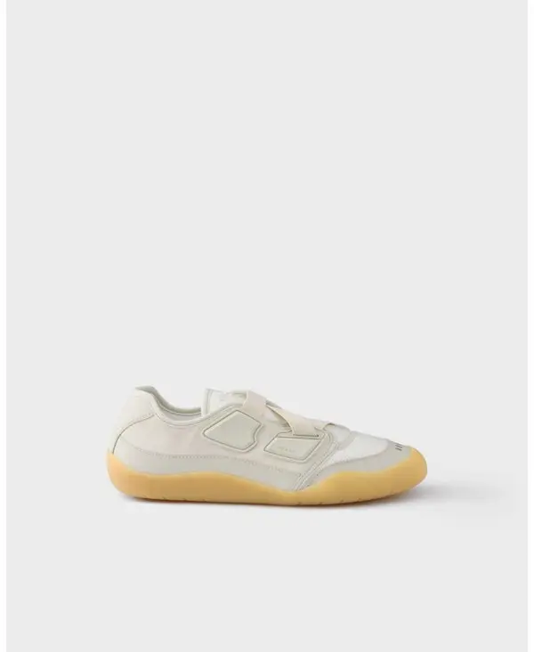 Prada Speedrock Leather And Mesh Fabric Sneakers - Grey