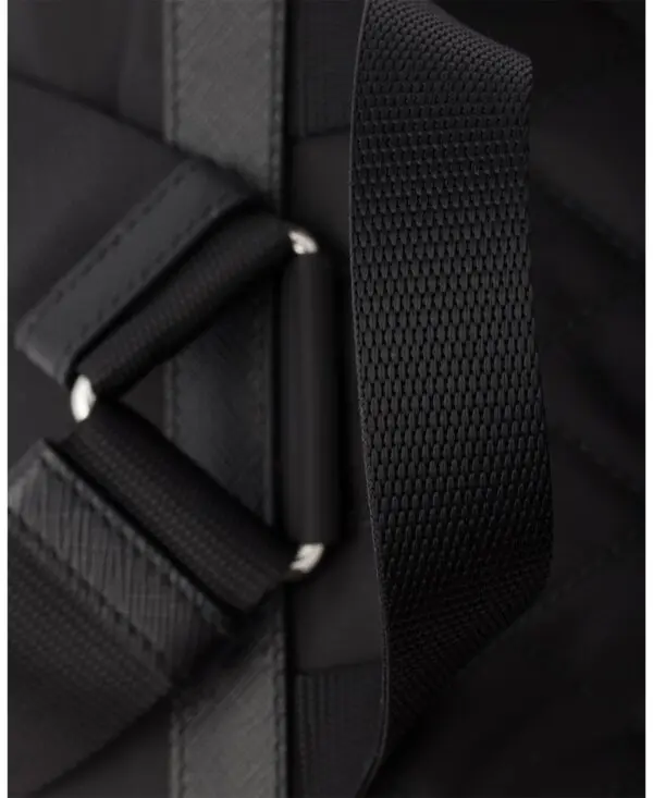 Prada Medium Quilted Re-nylon Backpack With Saffiano Leather Trim - Black