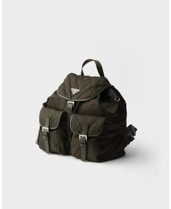 Prada Medium Quilted Re-nylon Backpack With Saffiano Leather Trim