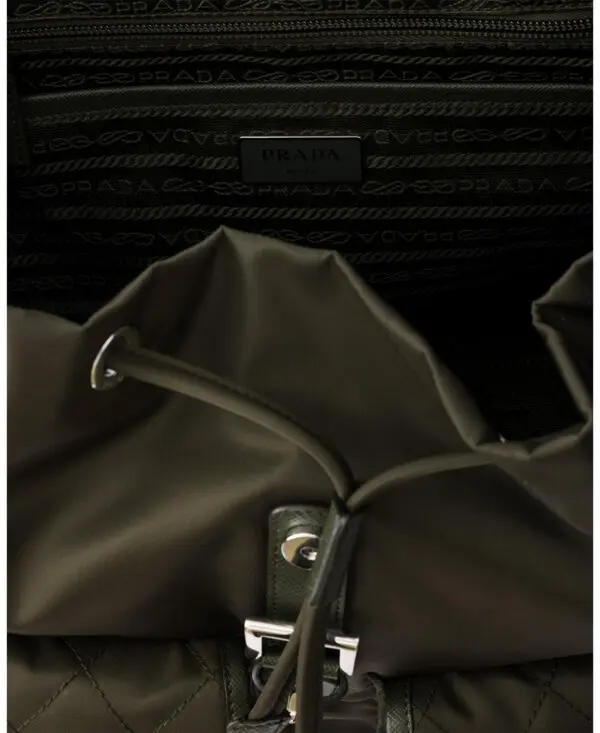 Prada Medium Quilted Re-nylon Backpack With Saffiano Leather Trim