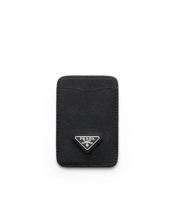 Prada Saffiano Leather Card Holder - Black