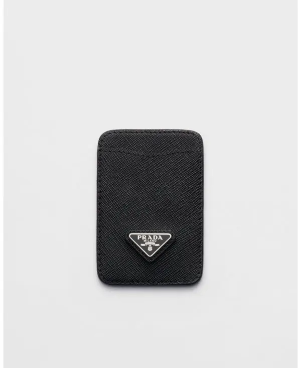 Prada Saffiano Leather Card Holder - Black