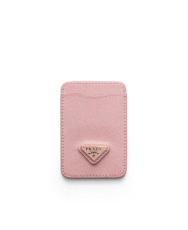 Prada Saffiano Leather Card Holder - Peach