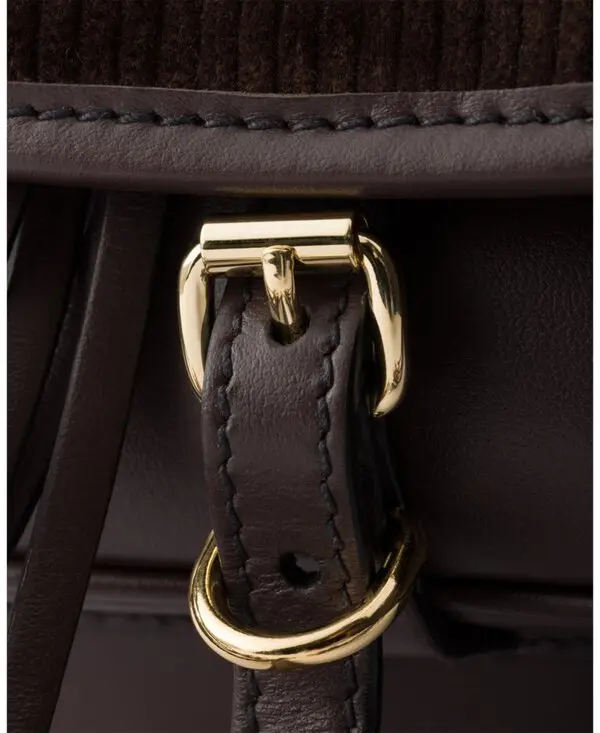 Prada Corsaire Corduroy And Leather Mini Shoulder Bag - Brown