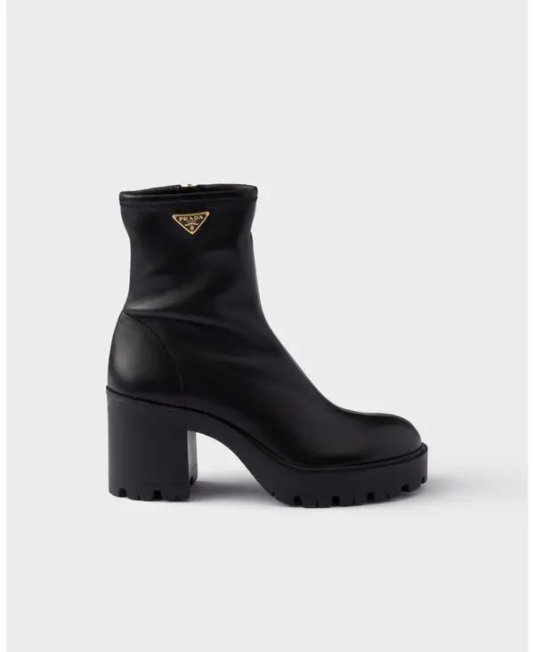 Prada Stretch Nappa Leather Booties - Black