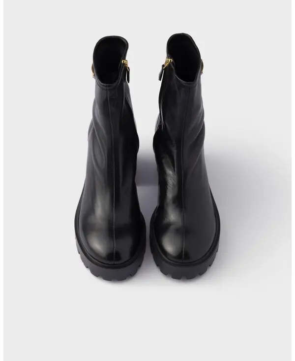 Prada Stretch Nappa Leather Booties - Black