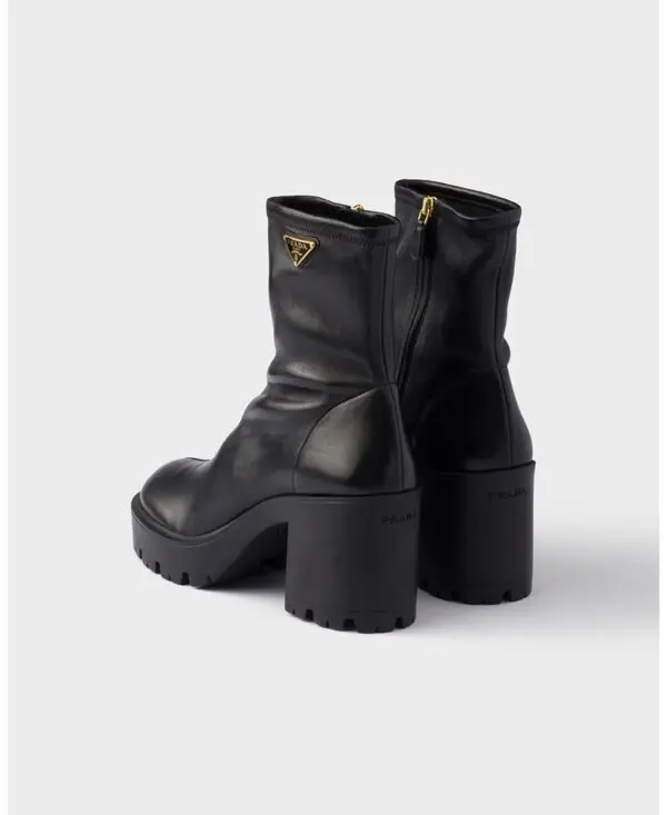 Prada Stretch Nappa Leather Booties - Black