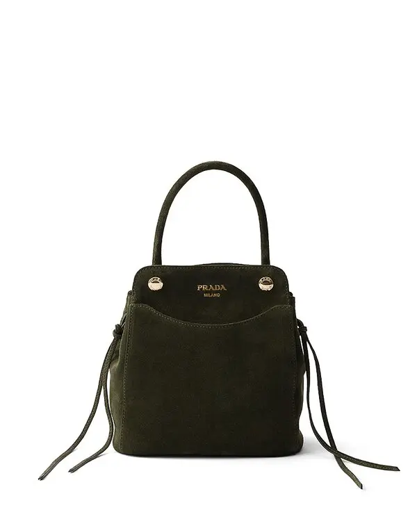 Prada Mini Suede Handbag - Forest
