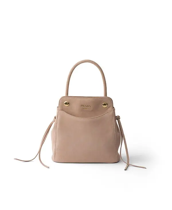 Prada Carry Mini Suede Handbag - Powder