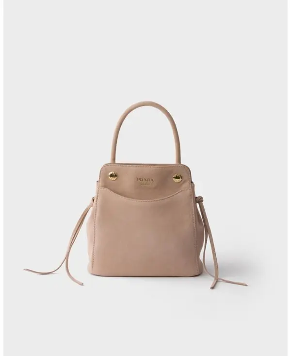 Prada Mini Suede Handbag - Powder