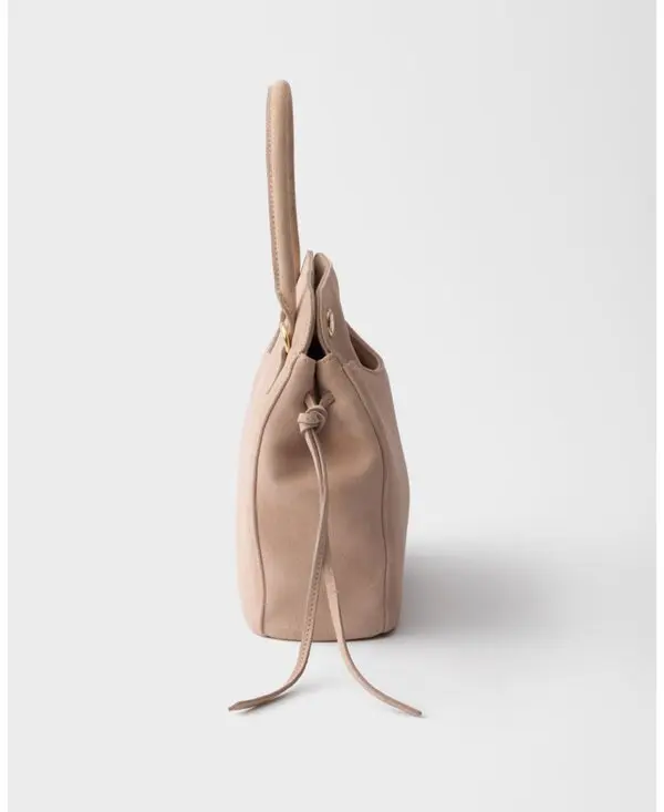 Prada Mini Suede Handbag - Powder