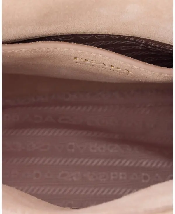 Prada Mini Suede Handbag - Powder